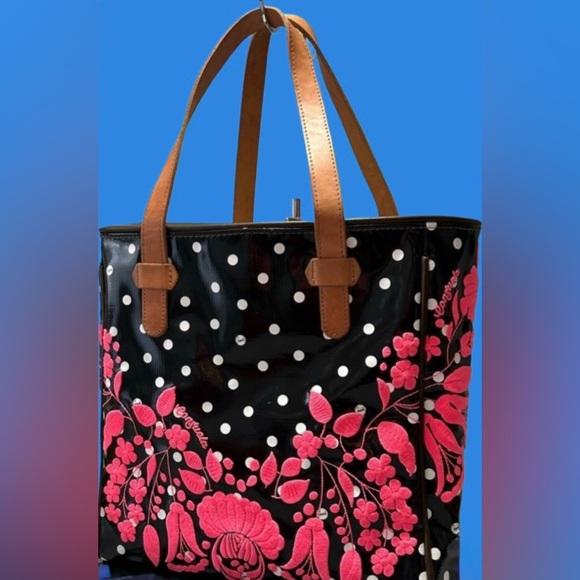 Consuela | Bags | Consuela Black Polka Dotpink Valentina Tote | Poshmark